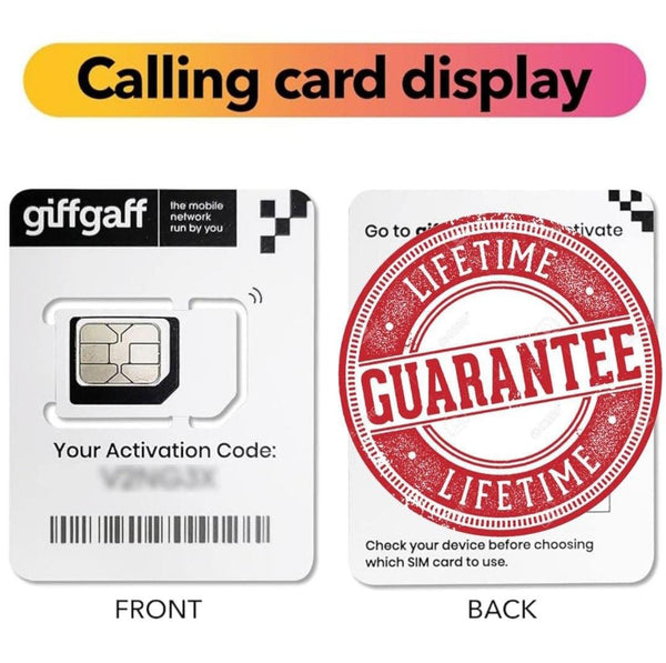 Lifetime Giffgaff- UK SIM CARD – UK Sim