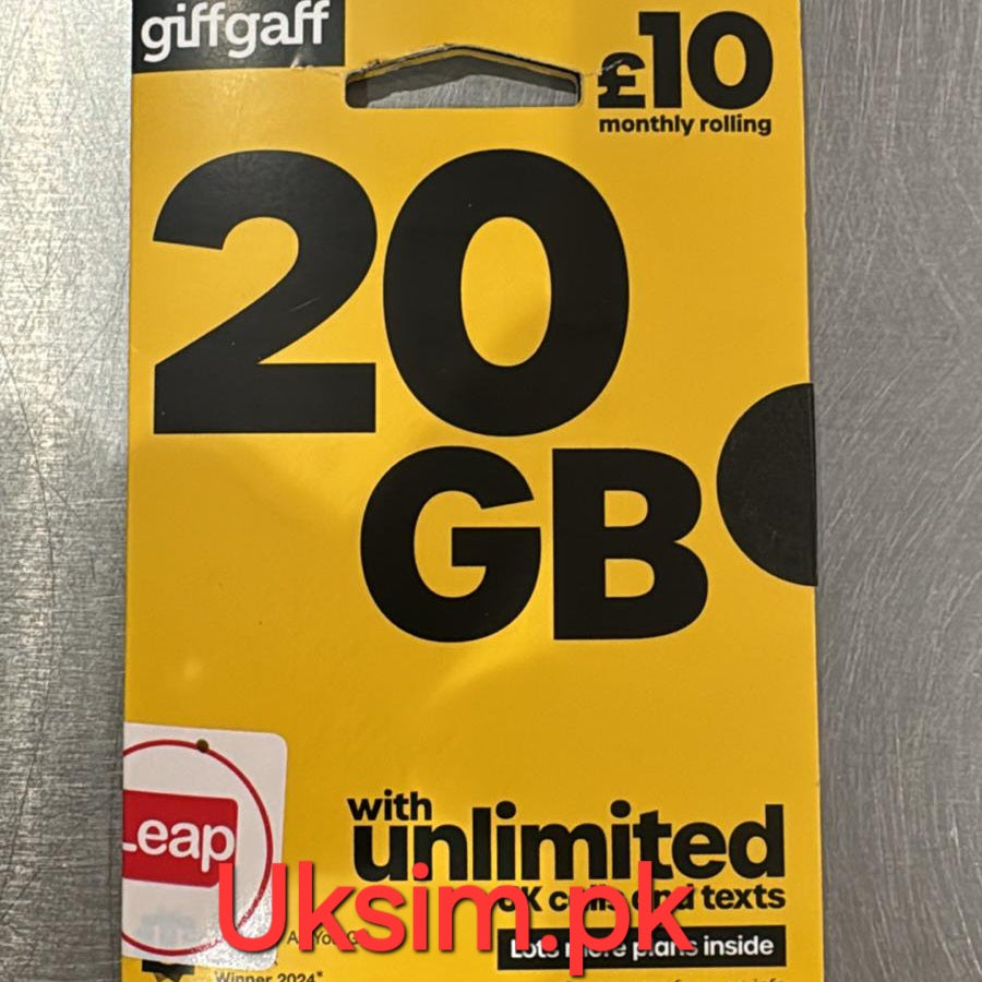 GiffGaff UK Sim Card in Pakistan